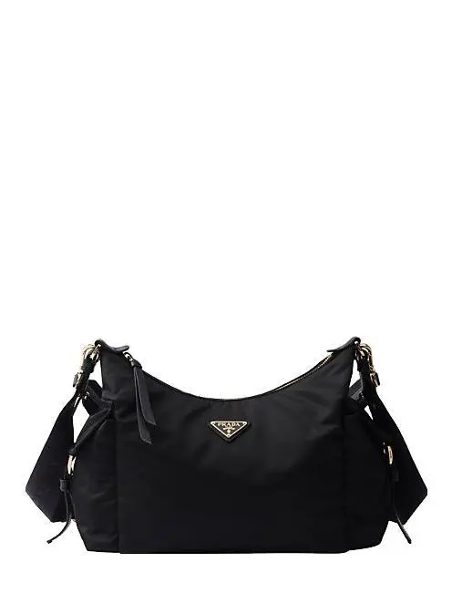 Prada Explore Large Re-nylon And Leather Shoulder Bag - Black