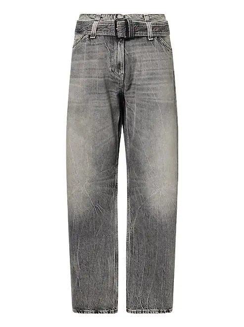 Acne Studios Belted Wide-leg Denim Jeans - Washed Black
