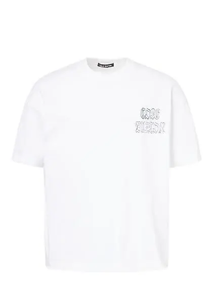 COLE BUXTON Black Letter Sportswear Cotton T-shirt - White
