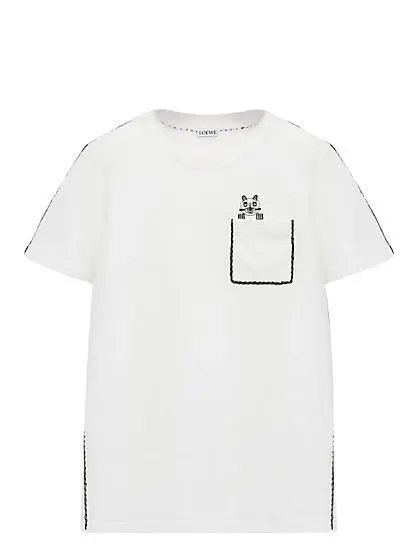 Loewe Futuristic Cat Cotton-blend T-shirt - White