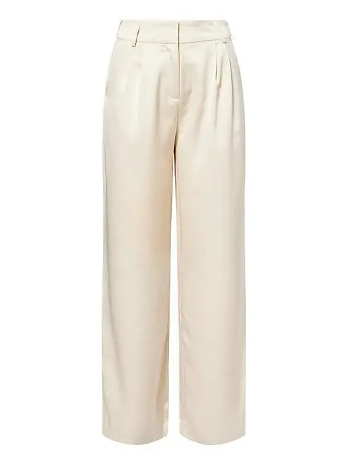PRETTY LAVISH Breya Wide-leg Woven Trousers - Oyster
