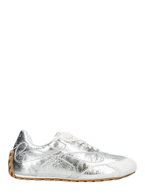 Bottega Veneta Orbit Flash Leather Trainers - Silver