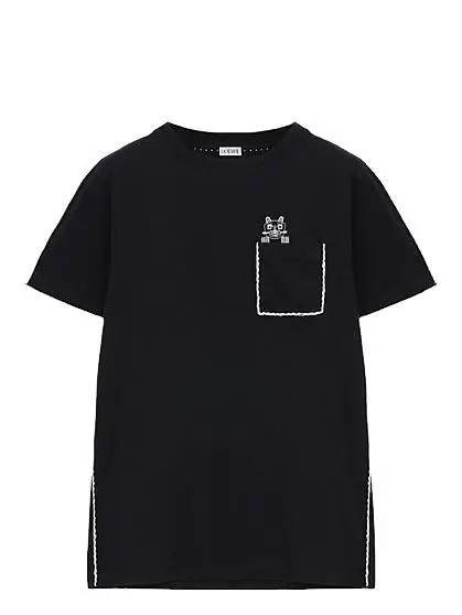 Loewe Futuristic Cat Cotton-blend T-shirt - Black