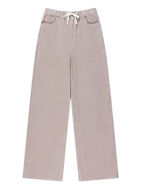 RO&ZO Barrel Leg Cord Trousers With Tie Waist - Cappuccino