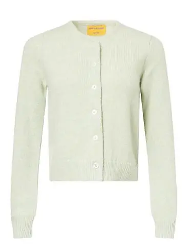 Guest In Residence Cashmere And Silk Round-neck Cardigan - Seaglass