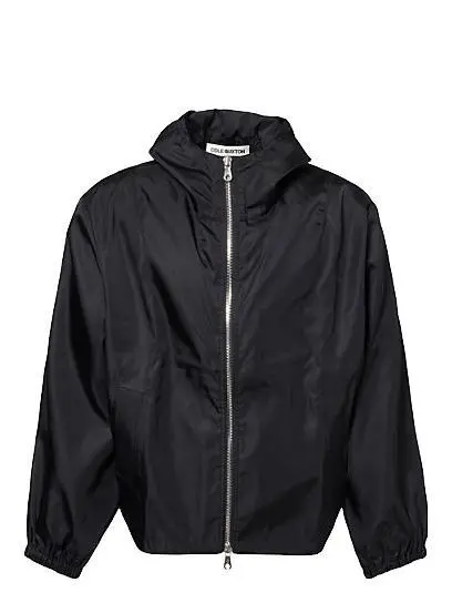 COLE BUXTON Hooded Windbreaker Woven Jacket - Black