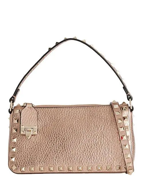 Valentino Garavani Rockstud Mini Leather Cross Body Bag - Rose Cannelle