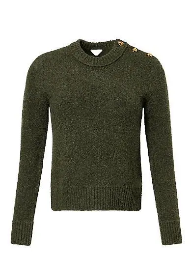 Bottega Veneta Bouclé Round-neck Knitted Jumper - Dark Green