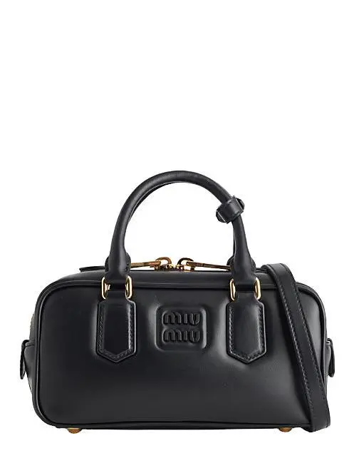 Miu Miu Arcadie Leather Top Handle Bag - Nero