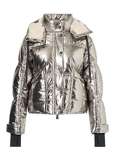 Moncler Celaque Hooded Woven-down Jacket - Silver