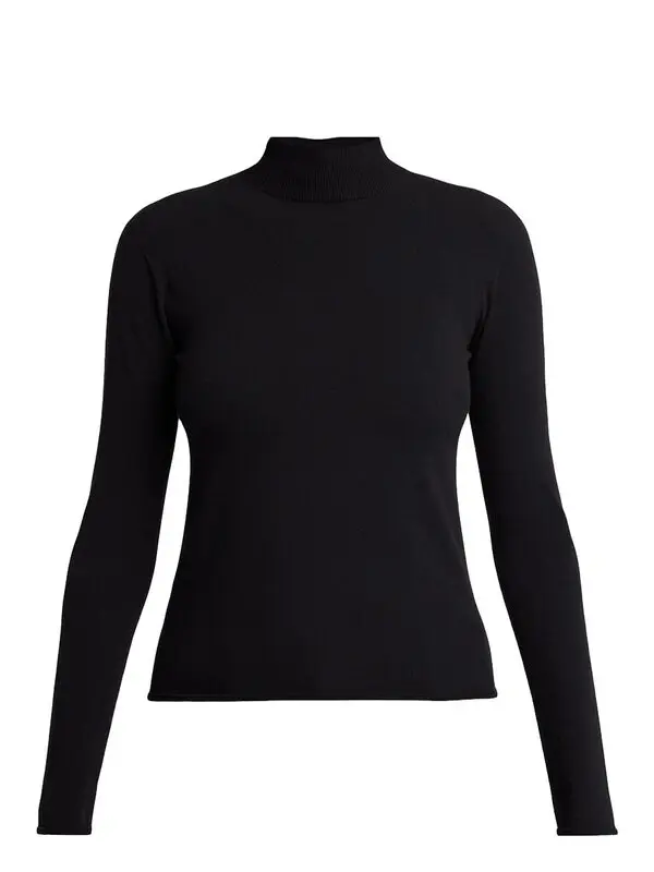THE ROW Marciat Mock-neck Sweater - Black