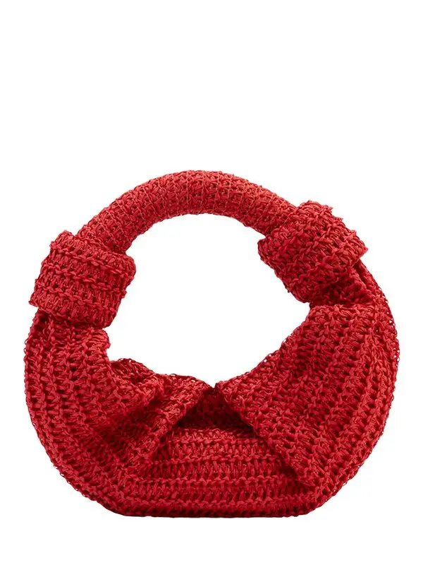 SIMONMILLER Lopsy Knot Straw Top-handle Bag - Red