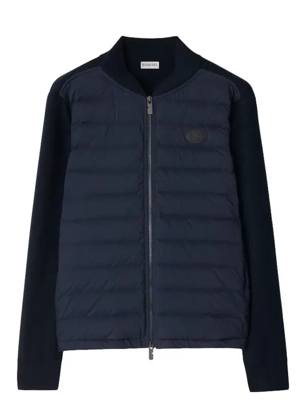 Burberry Quilted Nylon And Wool Jacket - Navy