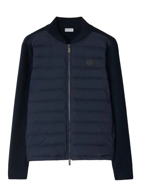 Burberry Quilted Nylon And Wool Jacket - Navy