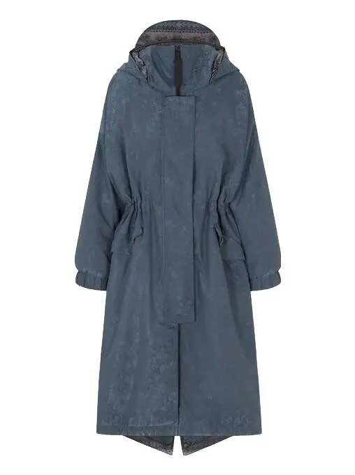 Giorgio Armani Neve Velvet-effect Padded Coat - Blue