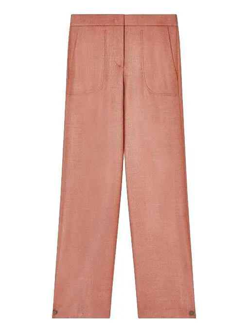 Giorgio Armani Silk And Wool Straight-leg Trousers - Orange