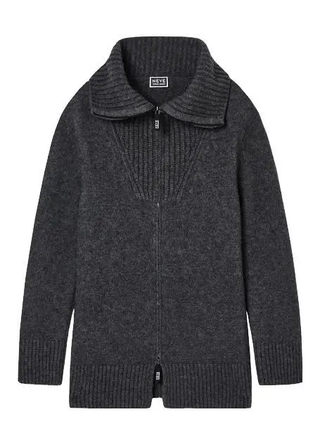 Giorgio Armani Neve Oversized Virgin Wool And Cashmere Cardigan - Black / White / Pink / Gray