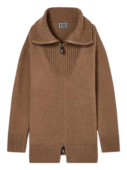 Giorgio Armani Neve Oversized Virgin Wool And Cashmere Cardigan - Brown