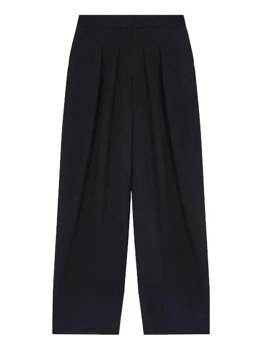 Emporio Armani Interlock Jersey Pleat Trousers - Black