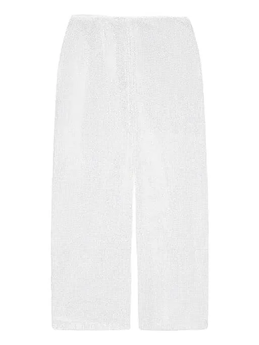 Emporio Armani Long Drill Skirt With Micro Studs - White