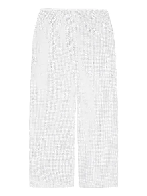Emporio Armani Long Drill Skirt With Micro Studs - White