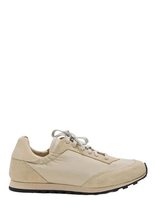 Le Monde Beryl Slim Runner Sneakers In Suede And Nylon - Red