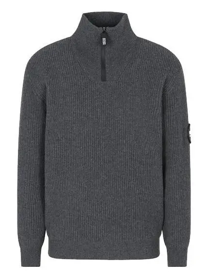Giorgio Armani Mock-neck Jumper In Wool And Cashmere - Green