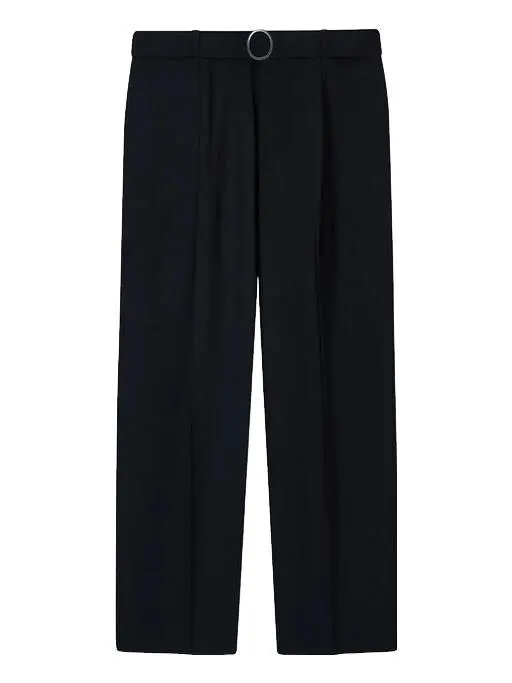 Emporio Armani Trousers With Pleats And Belt - Black