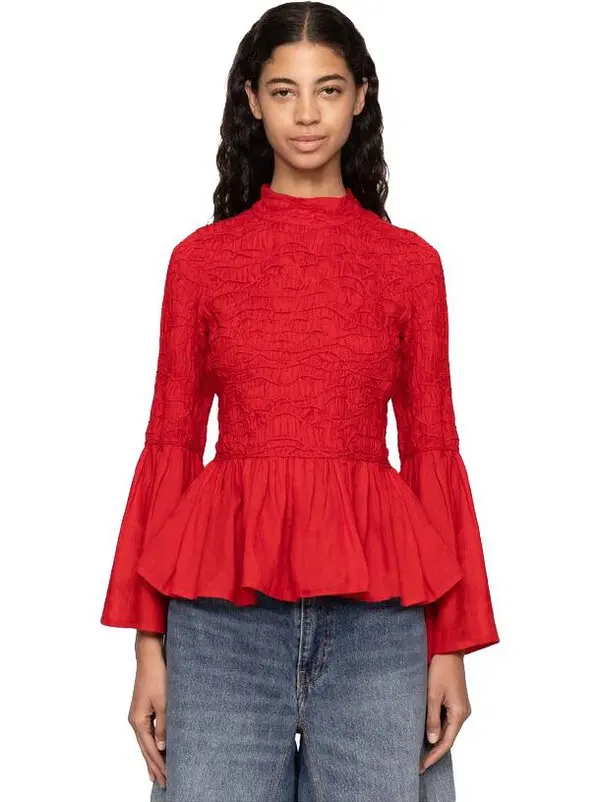 Sea Imogen Long Sleeve Top - Red