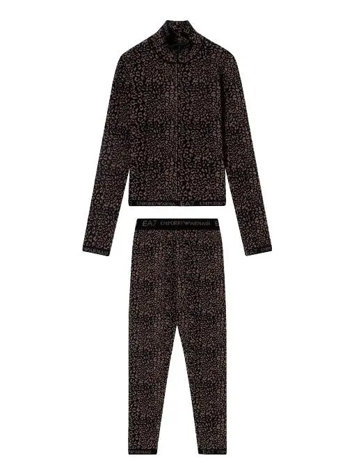 EA7 Animal-print Technical Layer Set - Brown