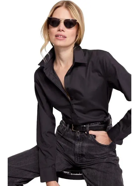 The Shirt By Rochelle Behrens The Jet Set Icon Shirt - Black/black