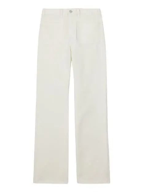 FORTELA Janej Bootcut Bull Cotton Trousers - White