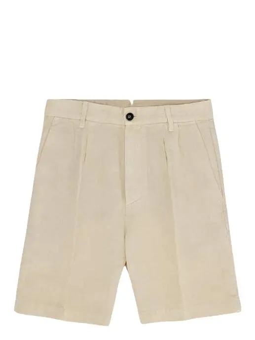 FORTELA Linen Pleated Shorts - Milk