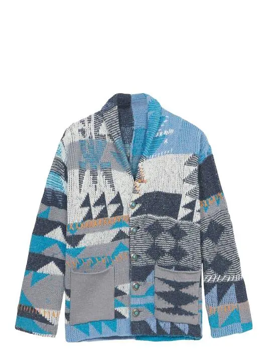 FORTELA Hoppy Navajo Cotton Cardigan - Sky
