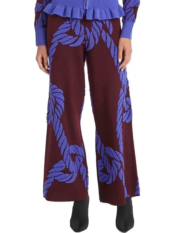 TEMPERLEY LONDON Rope Knit Wide-leg Trousers - Merlot