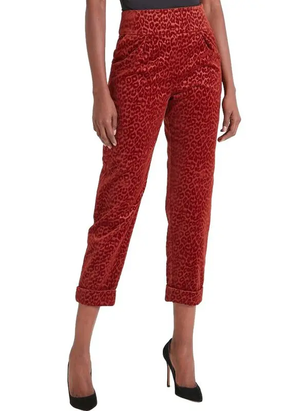 TEMPERLEY LONDON Lynx Velvet Tapered Trousers - Maple Tonal Leoard