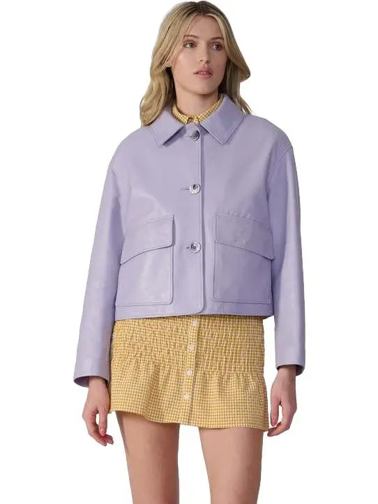 FURNIQ UK Ella Leather Jacket - Lilac