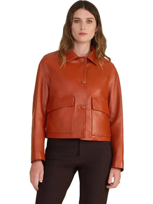FURNIQ UK Ella Leather Jacket - Whiskey
