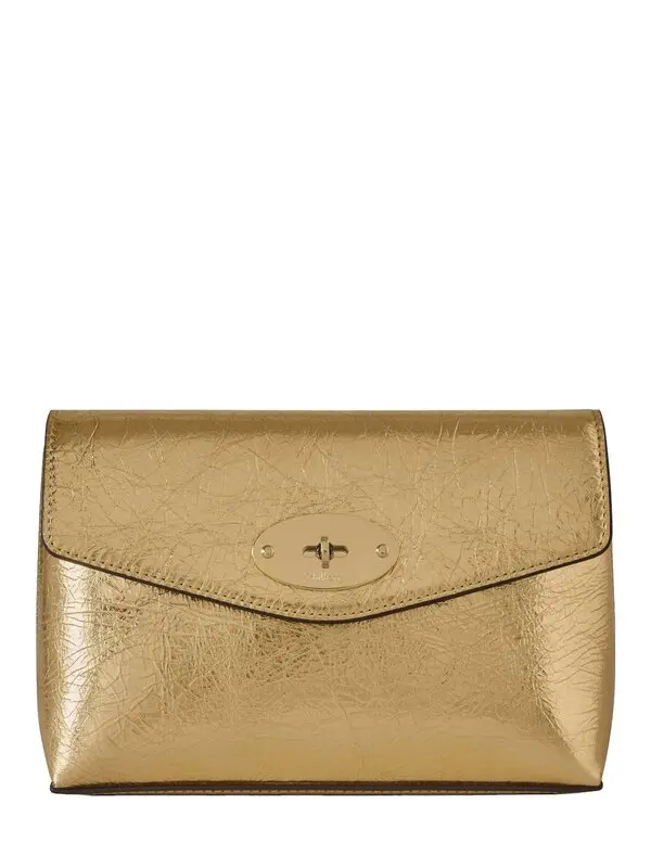 Mulberry Darley Crinkled Metallic Leather Cosmetic Pouch - Somerset Gold