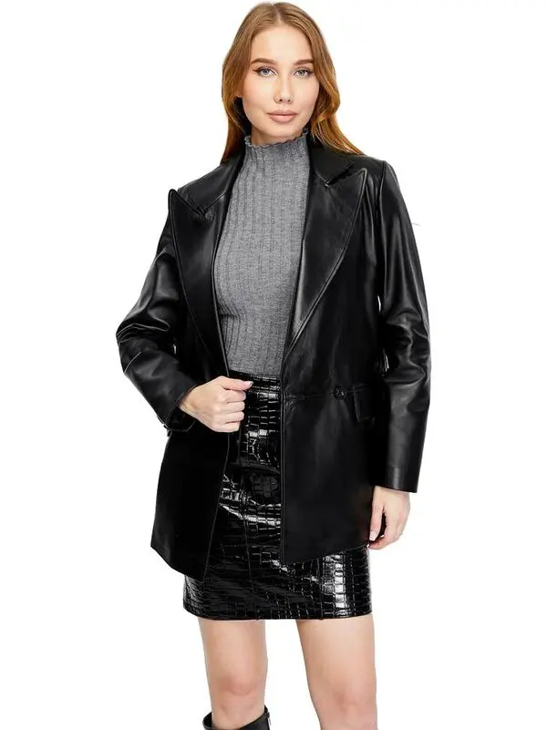 FURNIQ UK Cassandra Leather Jacket - Black