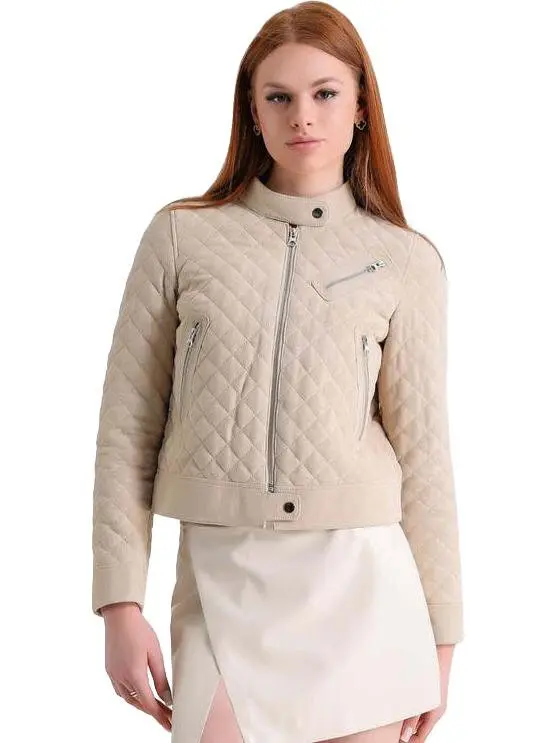 FURNIQ UK Lauren Suede Jacket - Beige
