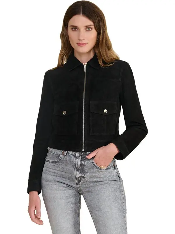 FURNIQ UK Isabella Suede Jacket - Black