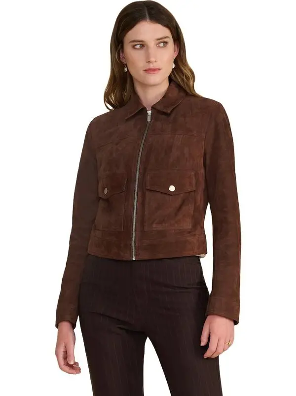 FURNIQ UK Suede Jacket - Chestnut