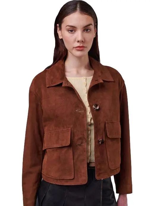 FURNIQ UK Ella Suede Jacket - Chestnut