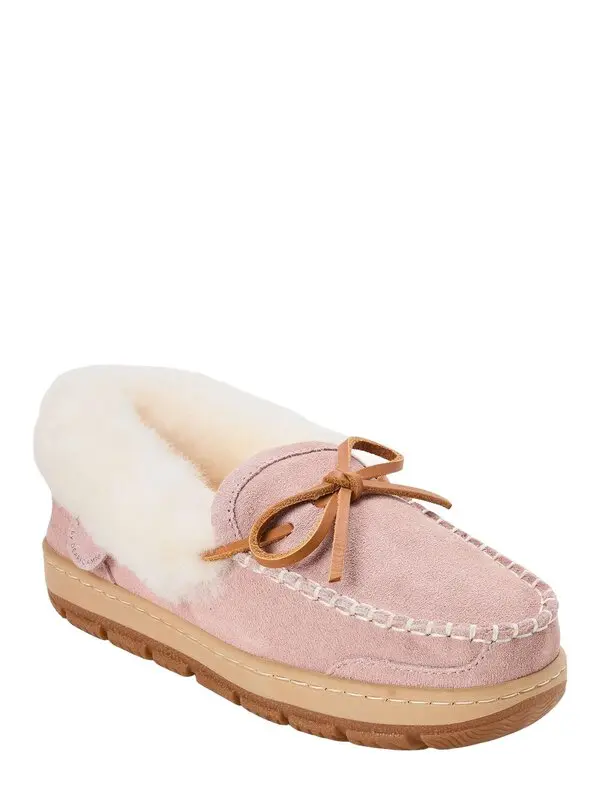 DEARFOAMS Fireside Gladstone Shearling Moccasin - Dusty Pink