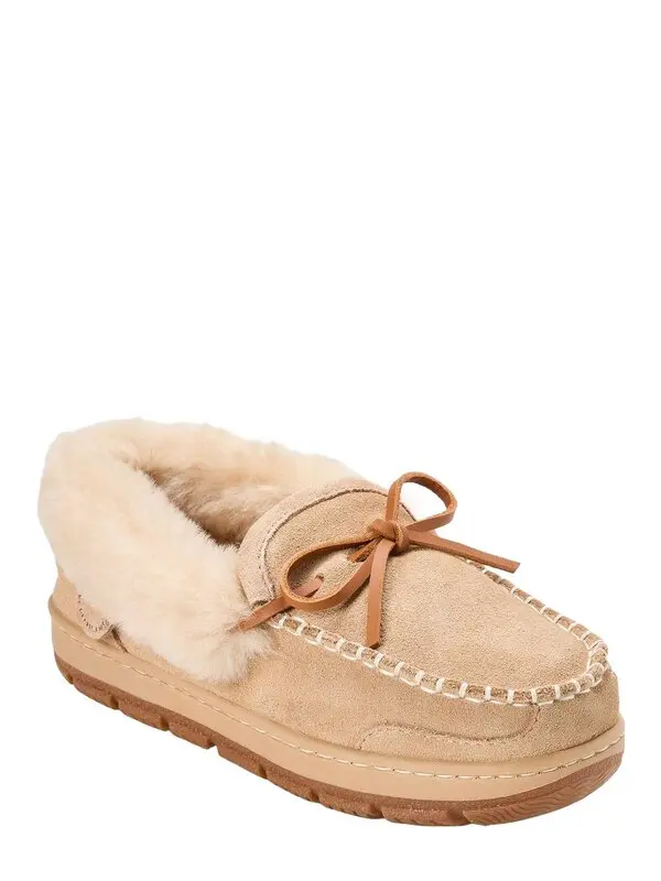 DEARFOAMS Fireside Gladstone Genuine Shearling Moccasin - Sand