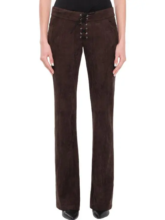 OW Zelda Faux Suede Pants - Brown