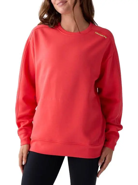 CENTERLINE ATHLETICS Après Crew Neck Sweatshirt - Sunset Coral