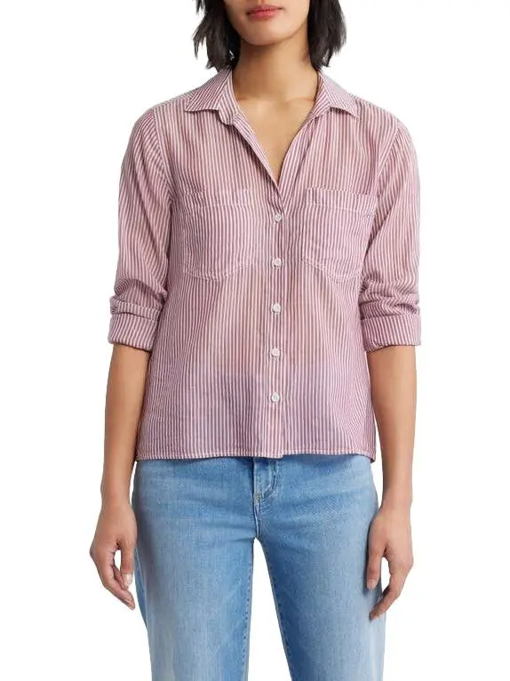 CLOTH & STONE Stripe Button-up Shirt - Spiced Wine