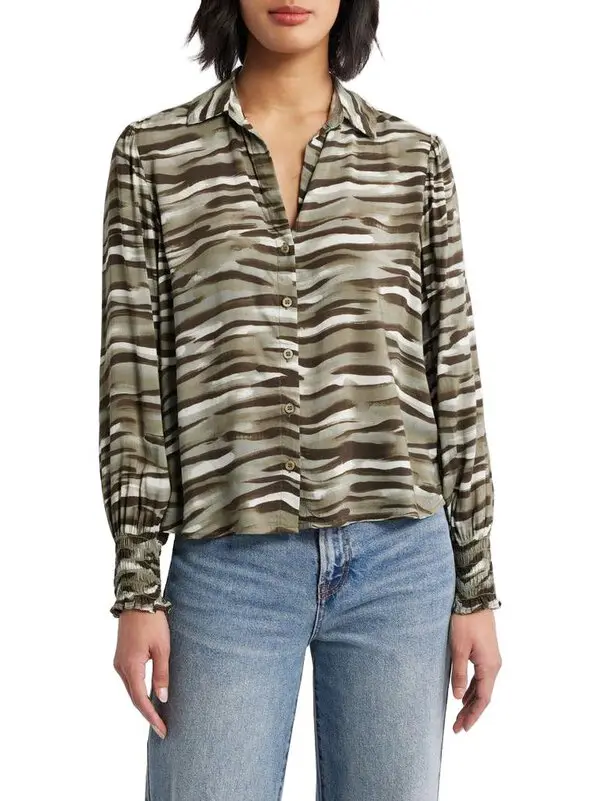 CLOTH & STONE Zebra Print Shirt - Brushed Zebra Print